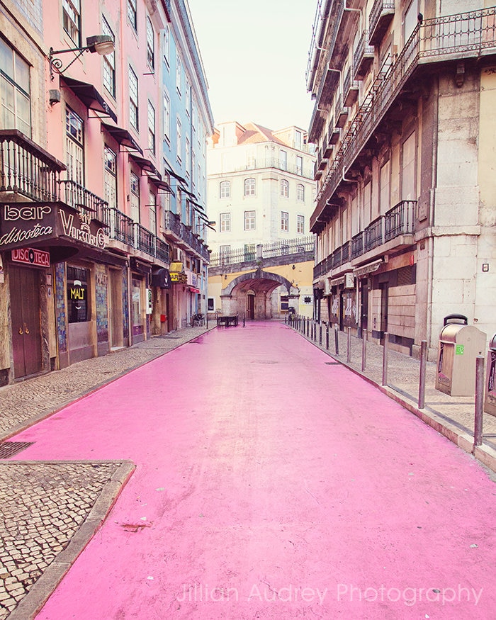 Pink Street Lisbon, Portugal Photograph, Lisbon Photograph, Colorful ...