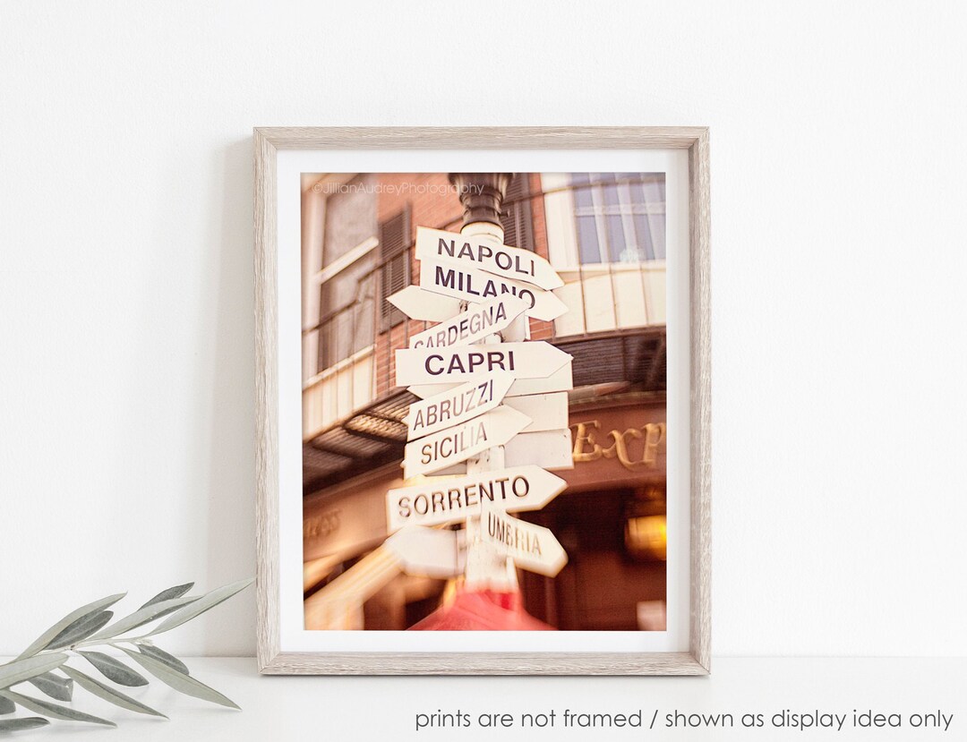 Italy City Signs Photograph, Street Signs, Boston Photography, Map ...