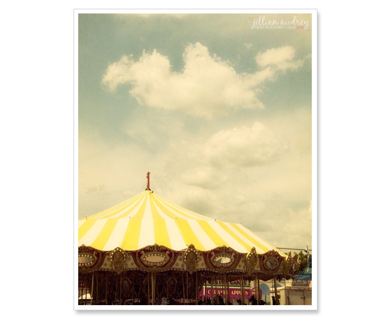 Yellow Carousel Photograph, Carnival Photography, Carnival Photograph ...