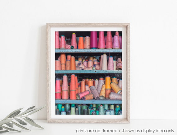 Rainbow Threads Photography Spools of Thread Vintage Sewing | Etsy