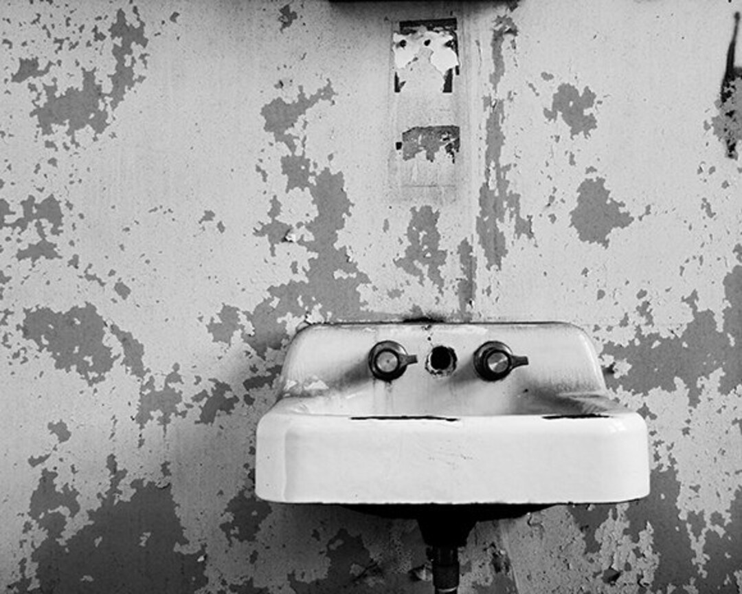 Black and White Decay Photography, Bathroom Art, Abandoned Forgotten ...