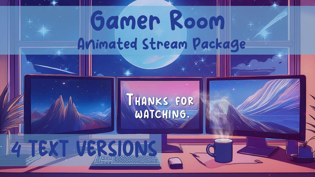 Animated Stream Screen,gamer Room,starry Overlay,night Gaming Twitch ...