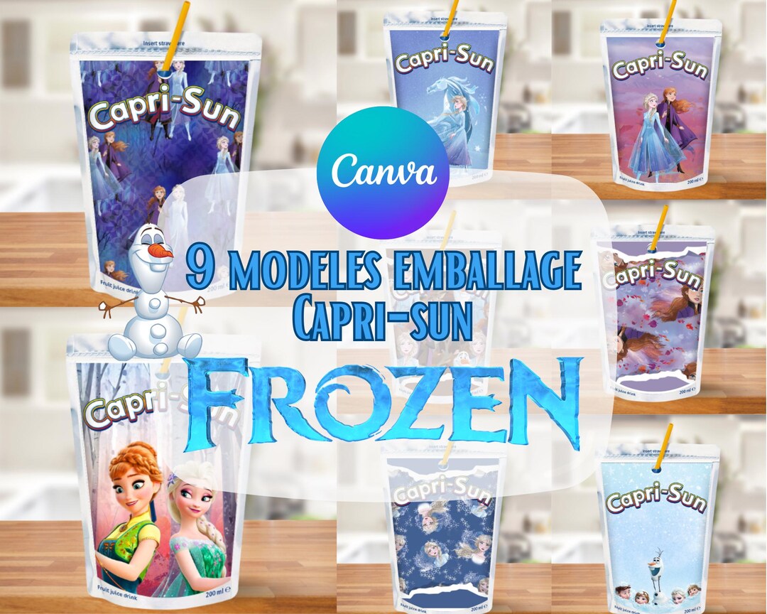 9 Frozen Themed Capri-one Packaging Templates L Editable Canva - Etsy