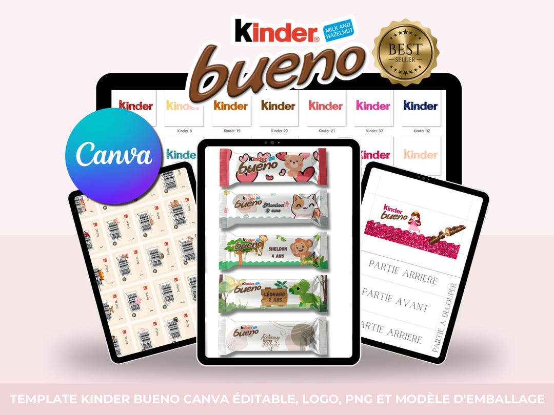 Kinder Bueno Template L Blank Template L 20 Model L 900 Logo and Waves ...
