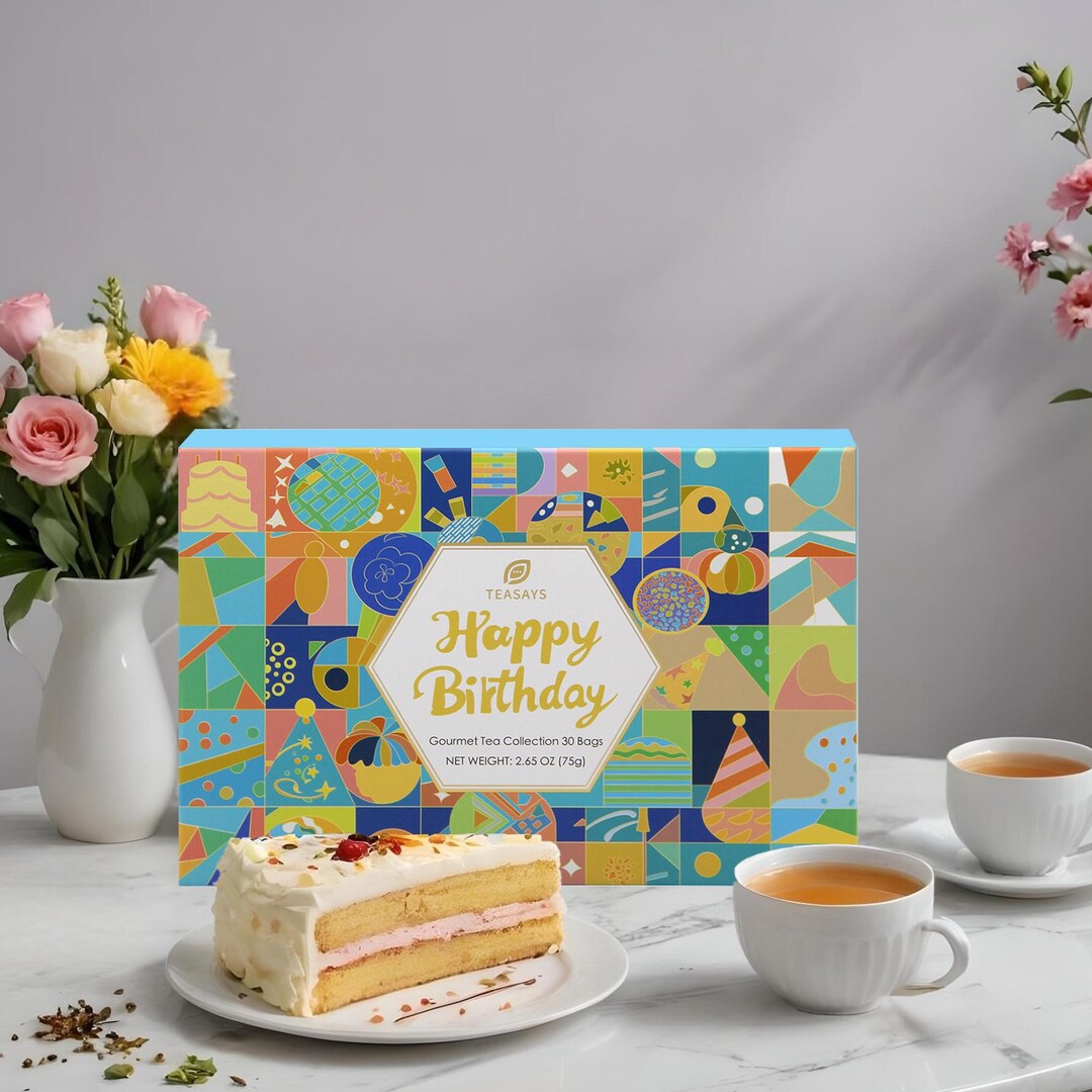 Birthday Tea Gift Set, Premium Whole Leaf Tea Sampler, Celebration ...