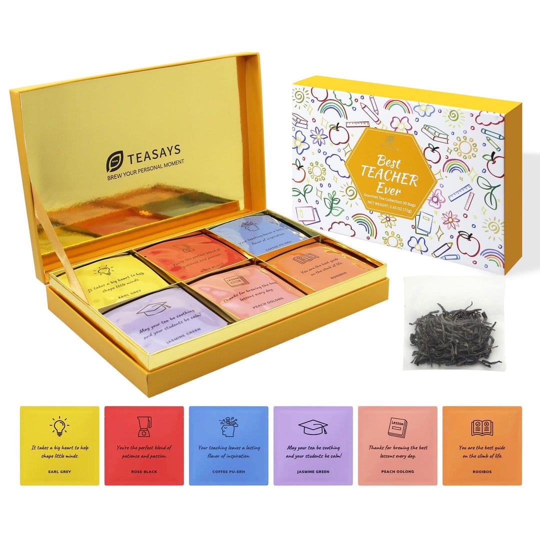 Teacher Appreciation Tea Gift Set by TEASAYS, Gift Tea Sampler With ...