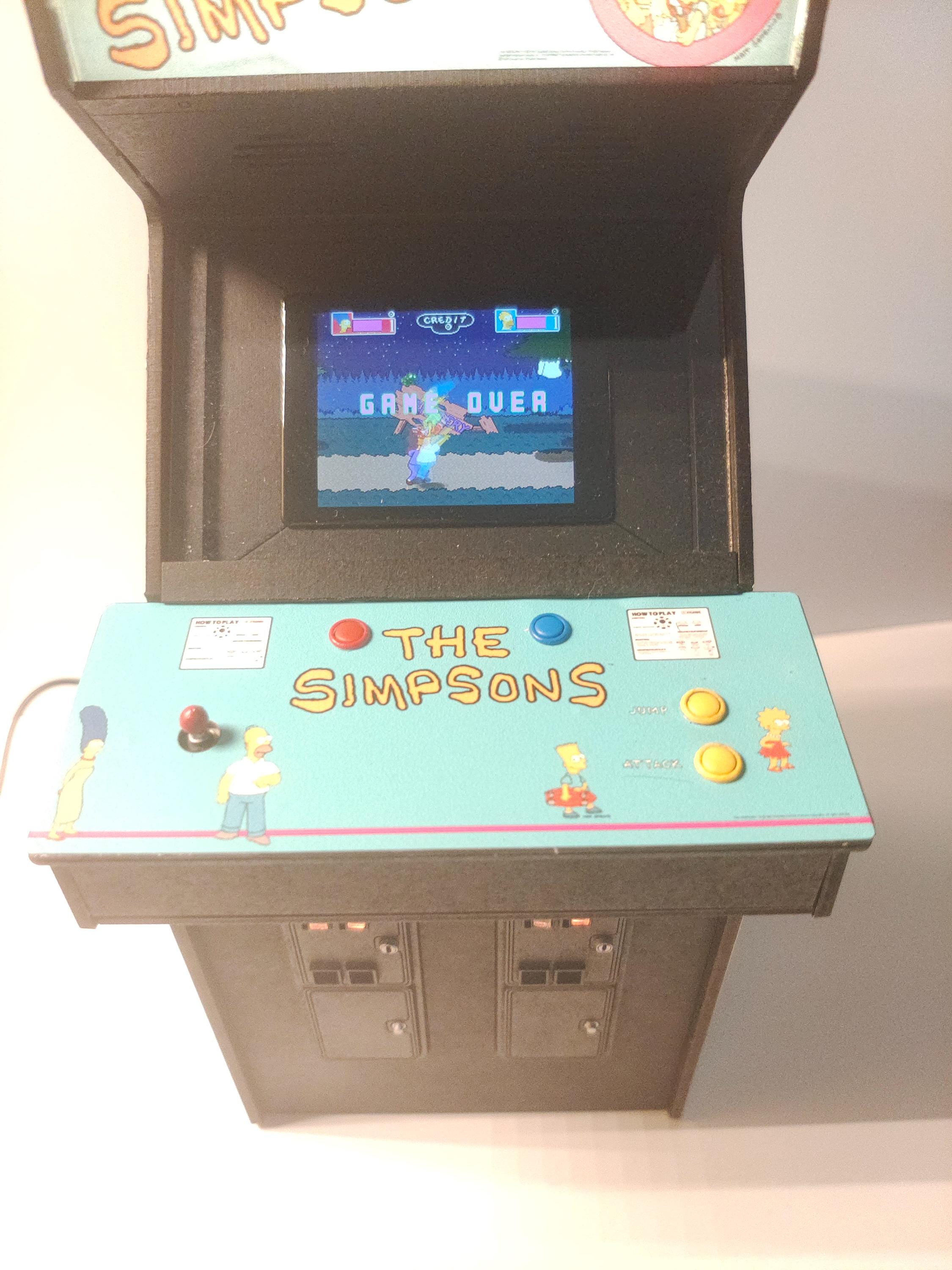Miniature Functional Simpsons Arcade Machine Cabinet 1/6 Scale 12 ...