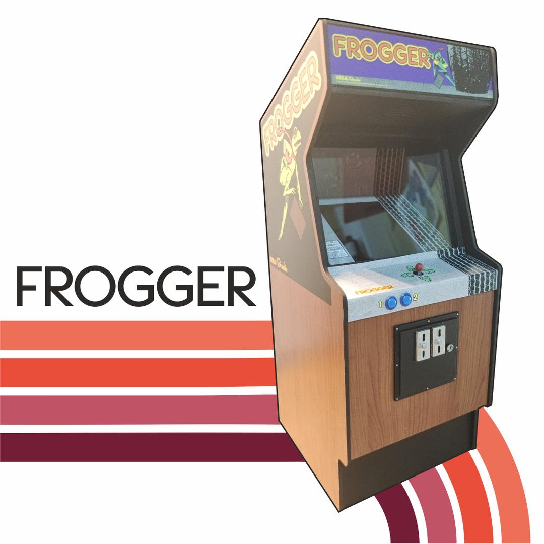 Miniature Functional Frogger Arcade Machine Cabinet 1/6 Scale 12 Inches ...