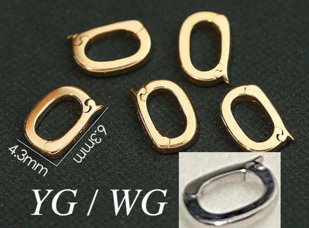 14K 18K Solid Gold Connector Bail-pendant Bail Oval Clasp Chunks Snaps ...