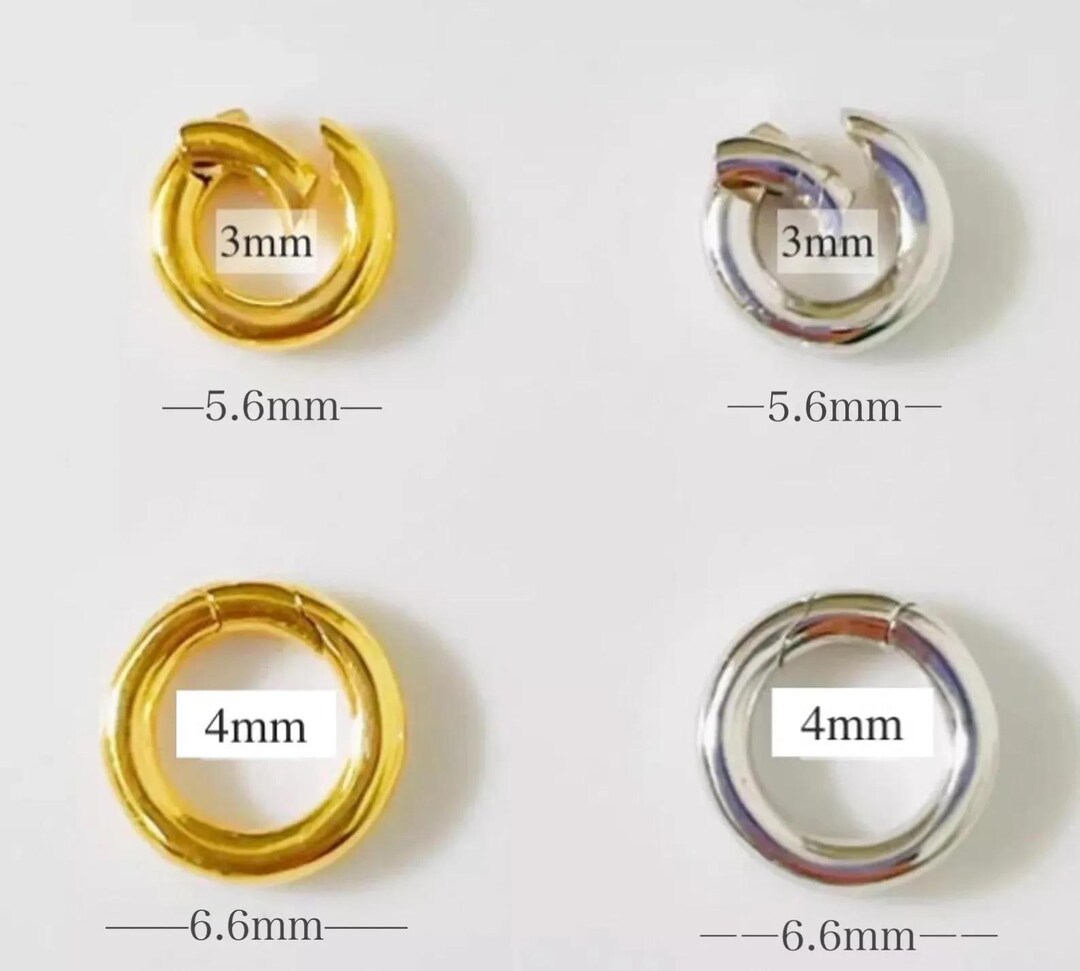 18K Solid Gold Connector Bail-pendant Bail Clasp Round Circle White ...