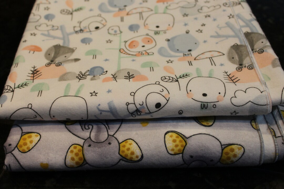 Receiving Blankets 2-pack Muted Animals and Super Cute Gray Elephants ...