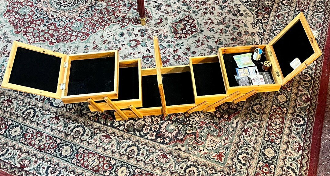 Vintage Expandable Sewing Box Sewing Organizer - Etsy