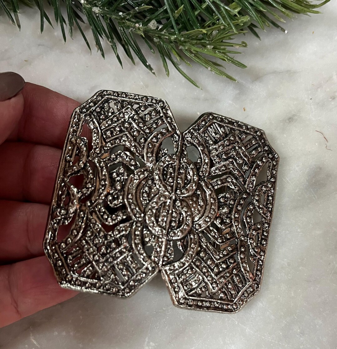 Vintage Art Deco Style Faux Marquesite Belt Buckle - Etsy