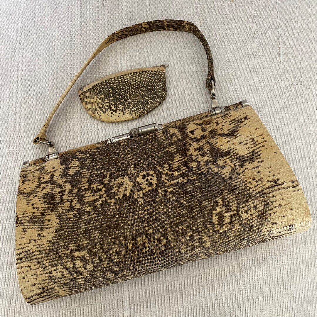 Vintage Monitor Lizard Purse With Coin Purse - Etsy