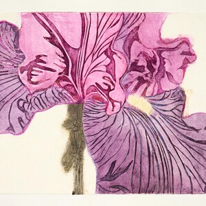 Iris - One - HANDMADE COLLAGRAPH PRINT - Etsy