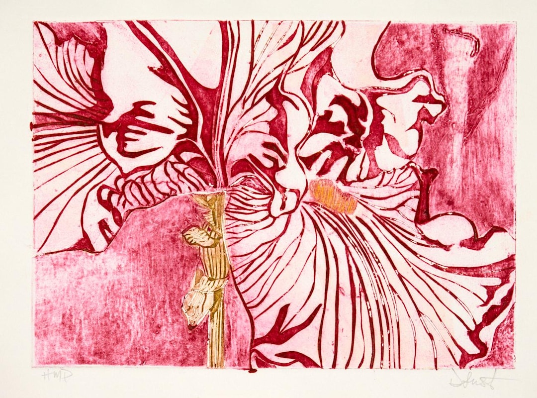 Iris - Twenty Four - Hand Modified Original Collagraph Print - Etsy