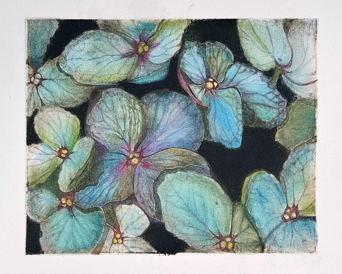 Free Fall Five - Hand Modified Collagraph Print 12.5x11.5 - Etsy