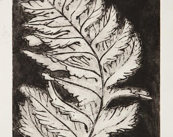 Whispering Fern - Hand Modified Print - One of a Kind 9x12 - Etsy