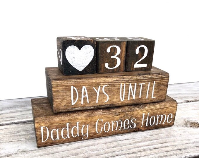 Deployment Countdown Blocks - Days Until Daddy Comes Home - Etsy
