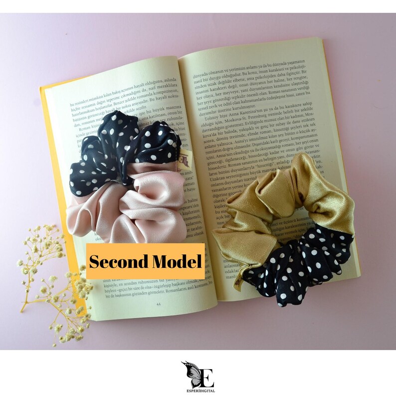 Silk Scrunchies Pattern 2 Models - Colored Hair Elastic -bridal Hair ...