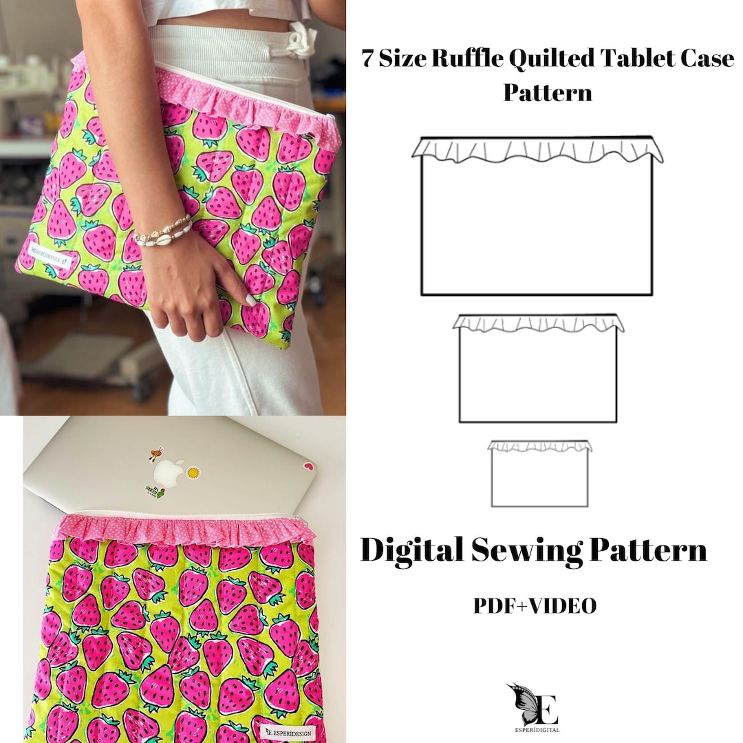7 SIZES Tablet Laptop Case, Pdf Pattern + Video Tutorial, A4 Size A5 ...
