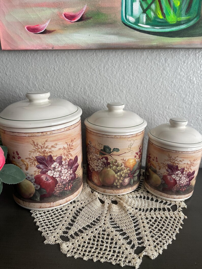 Vintage Italian Hand-painted Canister Set by Pamela Gladding - Etsy