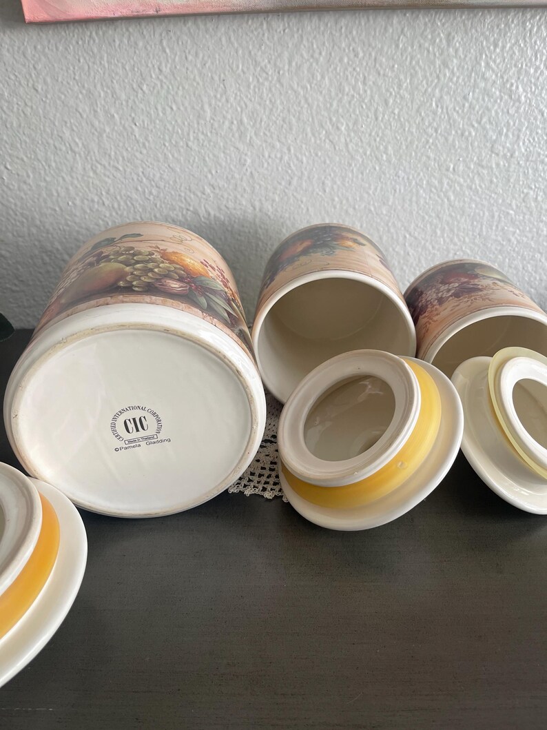 Vintage Italian Hand-painted Canister Set by Pamela Gladding - Etsy