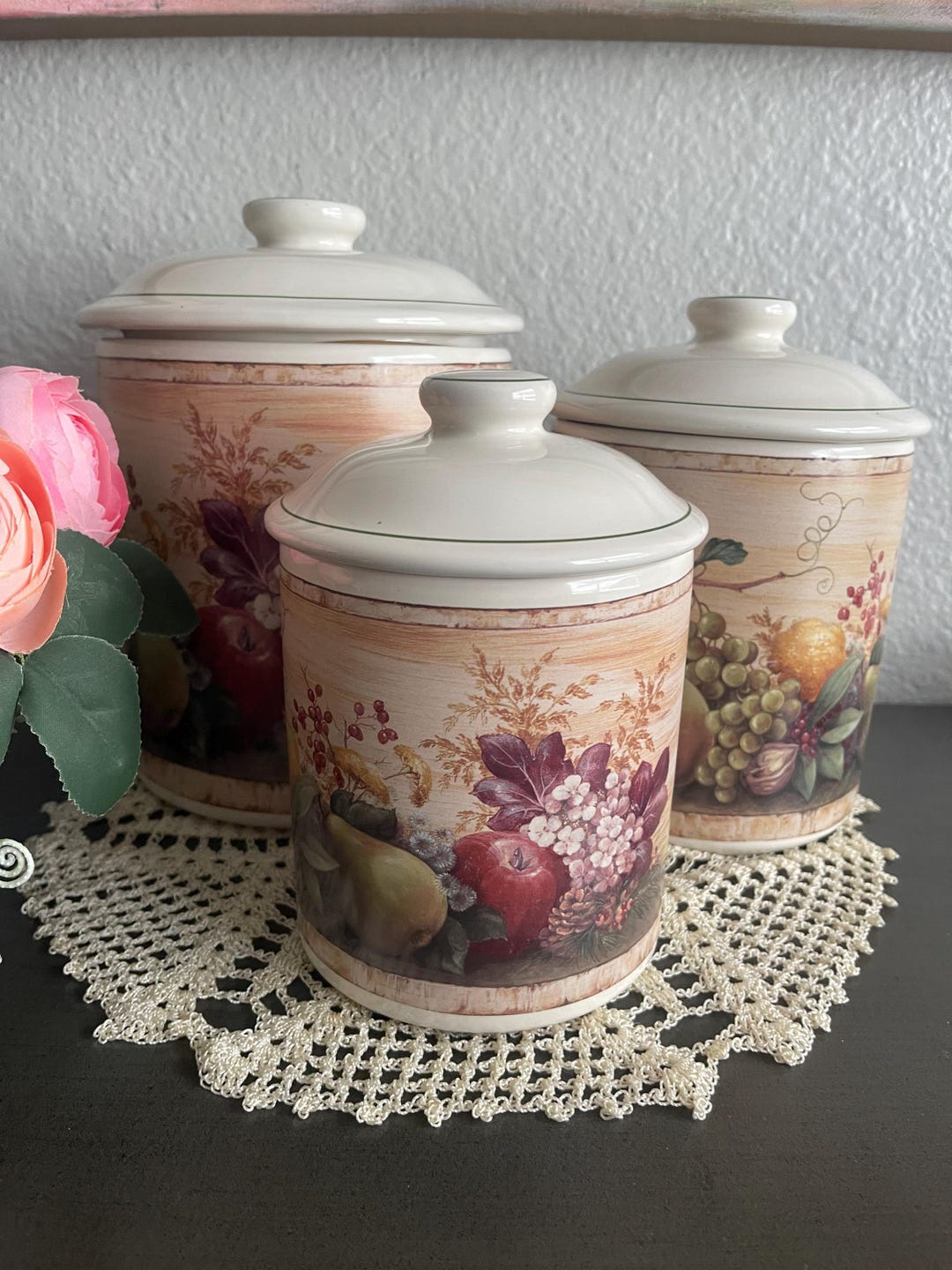 Vintage Italian Hand-painted Canister Set by Pamela Gladding - Etsy