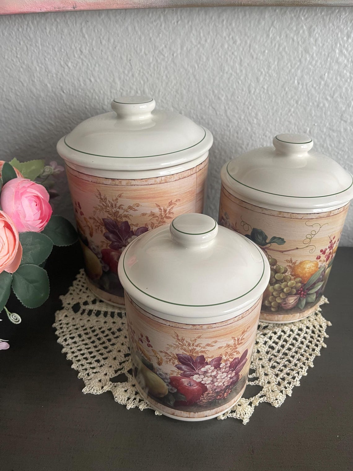Vintage Italian Hand-painted Canister Set by Pamela Gladding - Etsy
