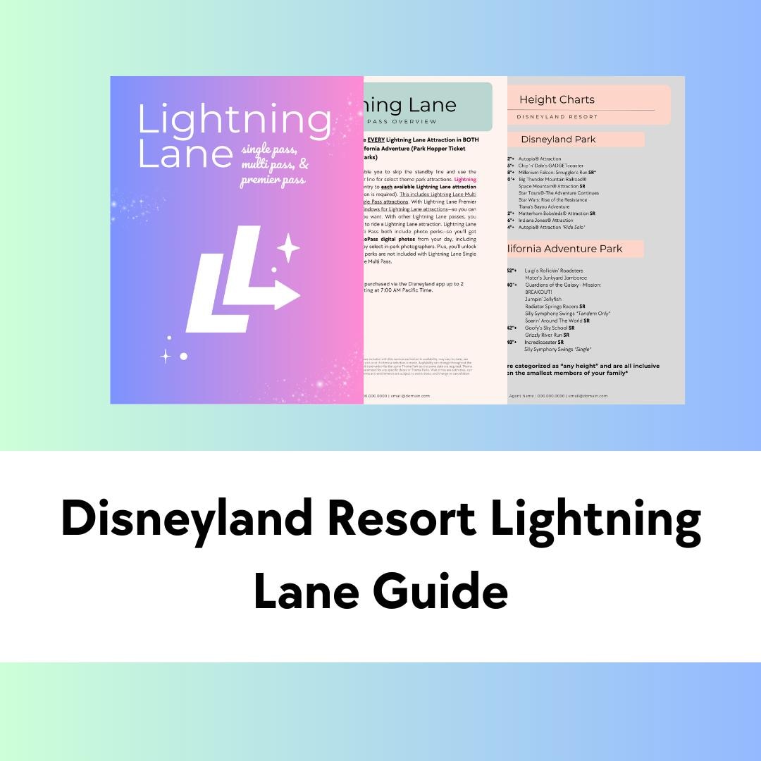 Disneyland Resort Lightning Lane Guide Disneyland Vacation Planner ...