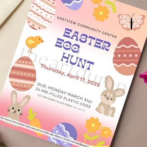 Editable Easter Egg Hunt Donation Flyer: Customizable Digital Download ...