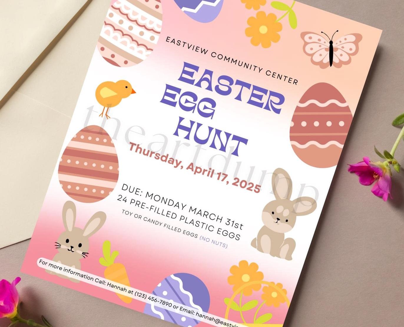 Editable Easter Egg Hunt Donation Flyer: Customizable Digital Download ...