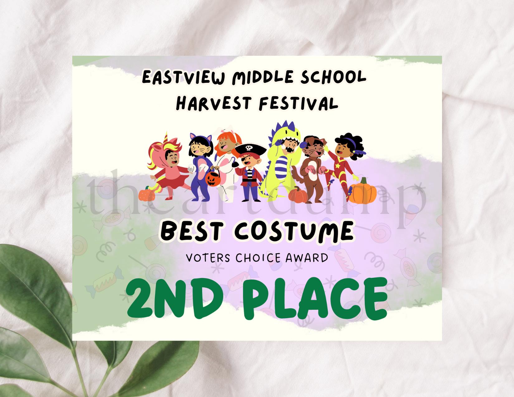 Editable Harvest Festival Costume Contest Award Printable, Fall Event ...