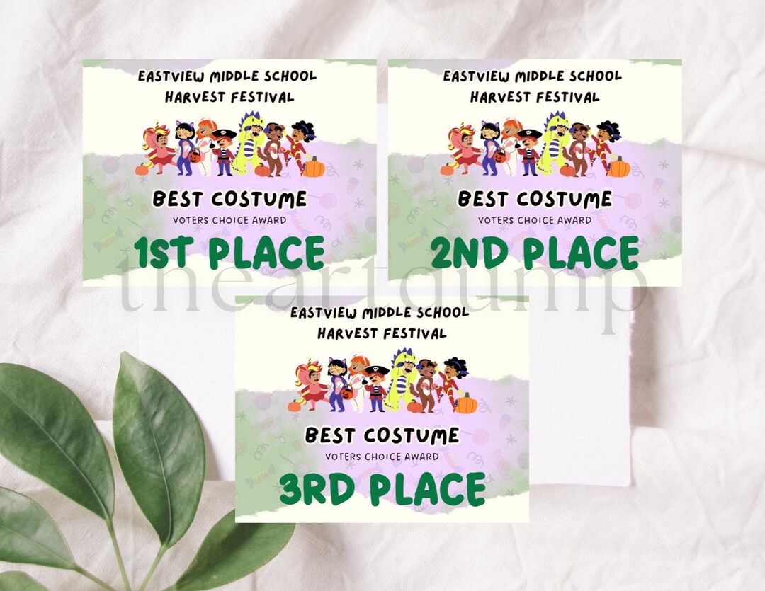 Editable Harvest Festival Costume Contest Award Printable, Fall Event ...