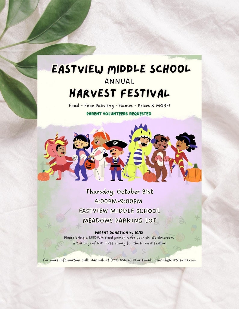 Editable Harvest Festival Flyer, Fall Party Event Invitation, Fall ...