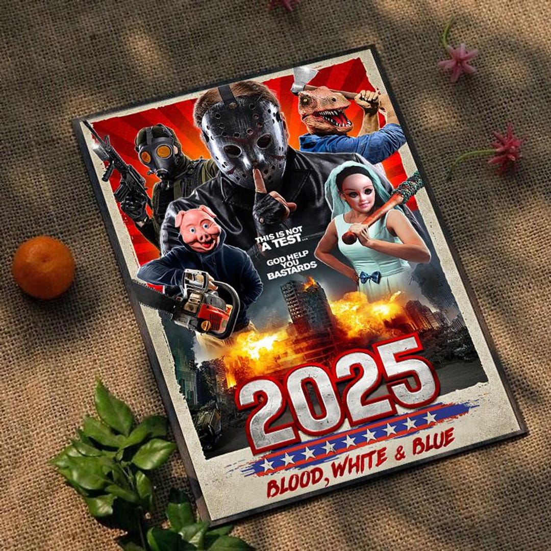 2025 Blood, White & Blue Movie Poster - Etsy