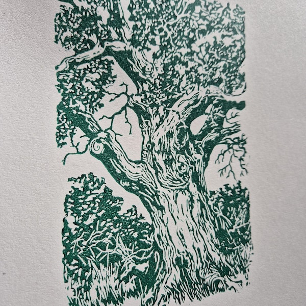 Trees Linocut - Etsy UK