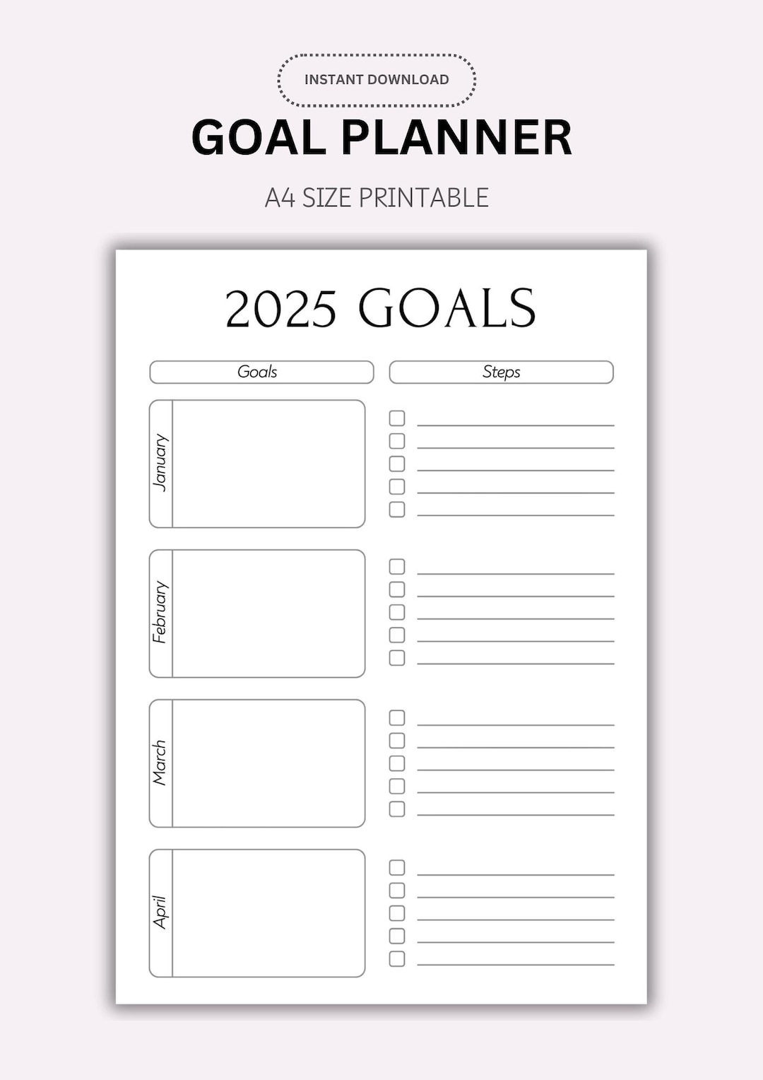 Top 5 Goals - Yearly Goals, Quarterly Goals, Monthly Goals, Weekly ...