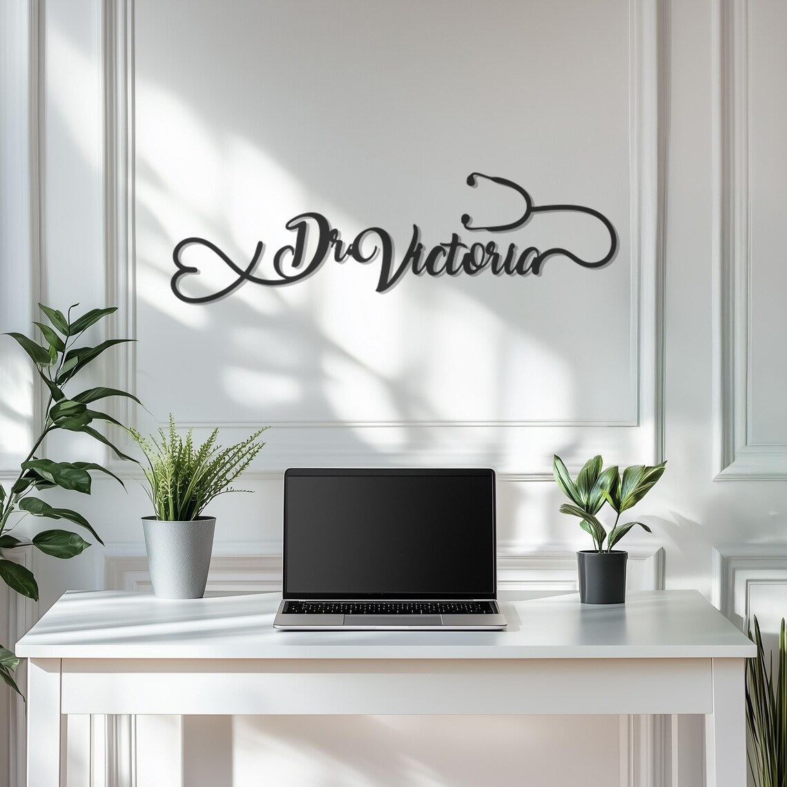 Custom Doctor Name Metal Wall Art: Stethoscope Office Decor ...