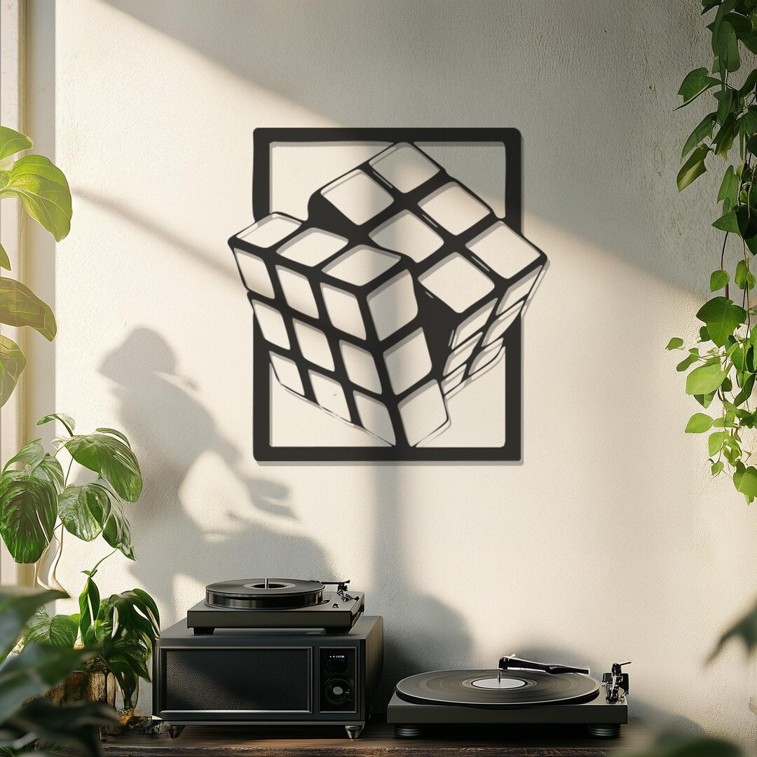 Rubik's Cube Metal Wall Art, Metal Wall Decoration, Metal Wall Art ...