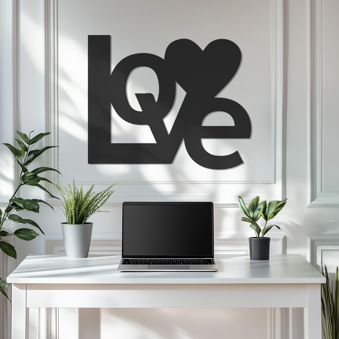 Love Heart Metal Wall Art, Love Metal Wall Art Decor, Love Metal Sign ...