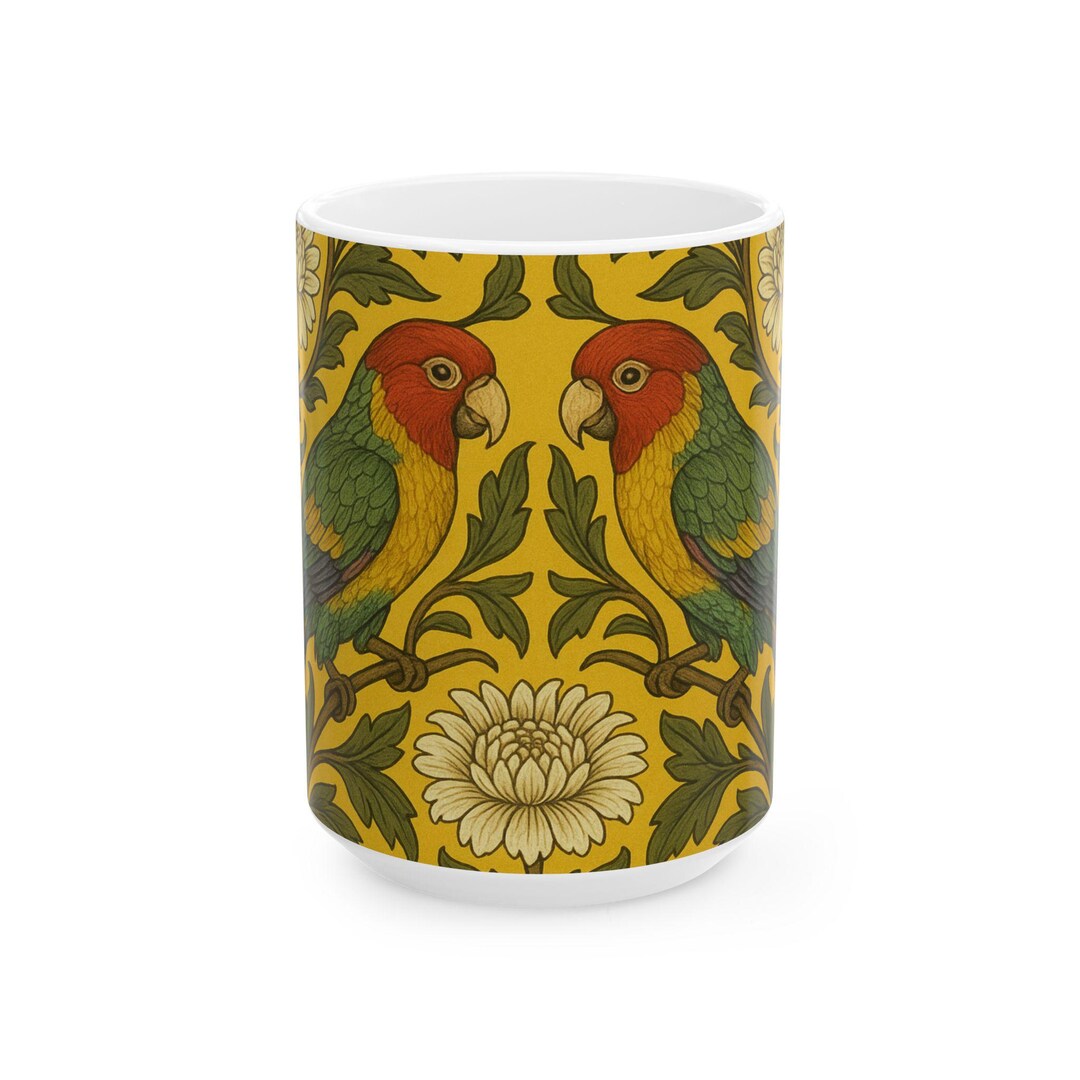 Parrot in the Garden Ceramic Mug, Bird Lovers Mug, Best Sellers Mugs ...
