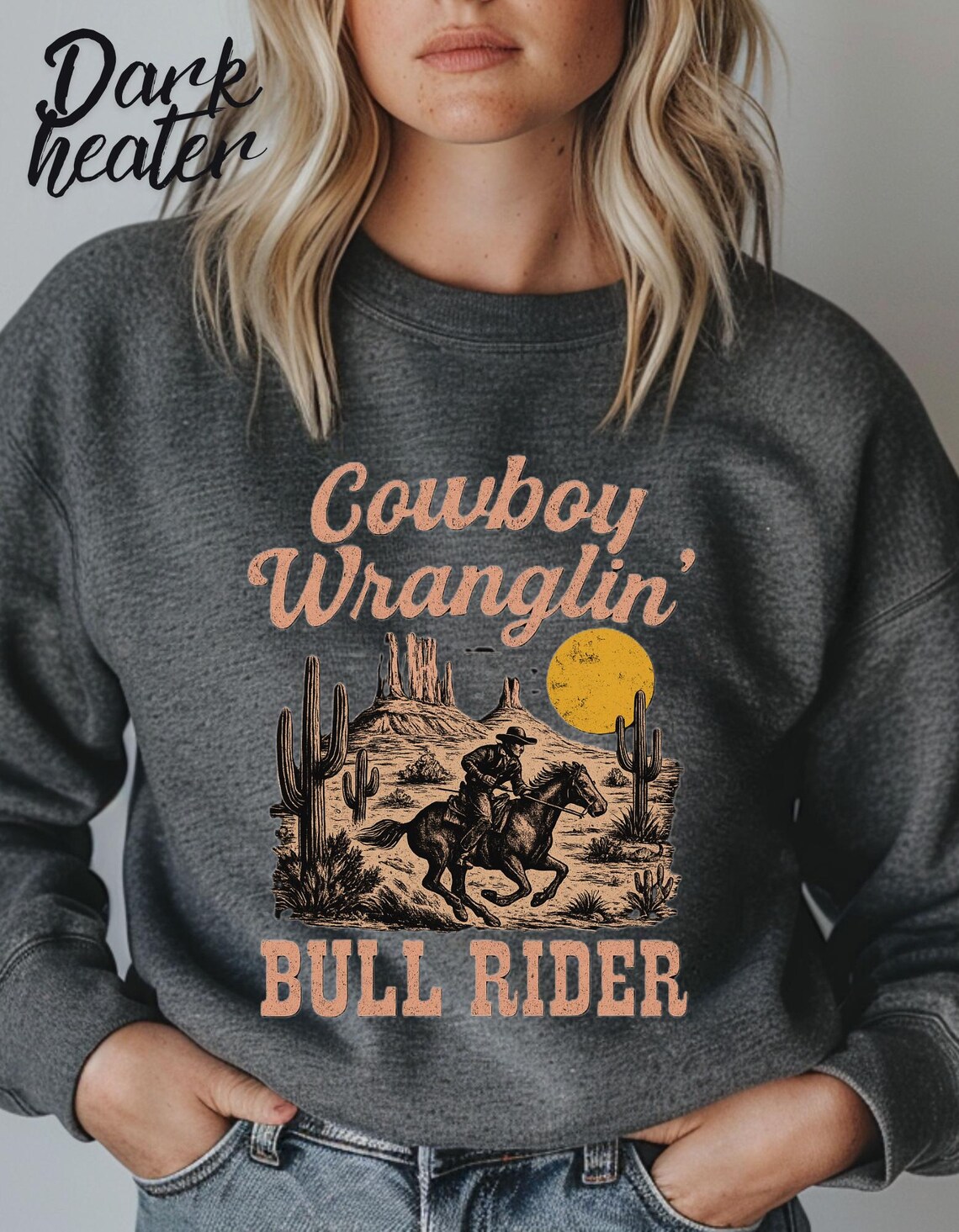 Vintage Cowboy Bull Rider Sweatshirt: Western Style Unisex Crewneck ...