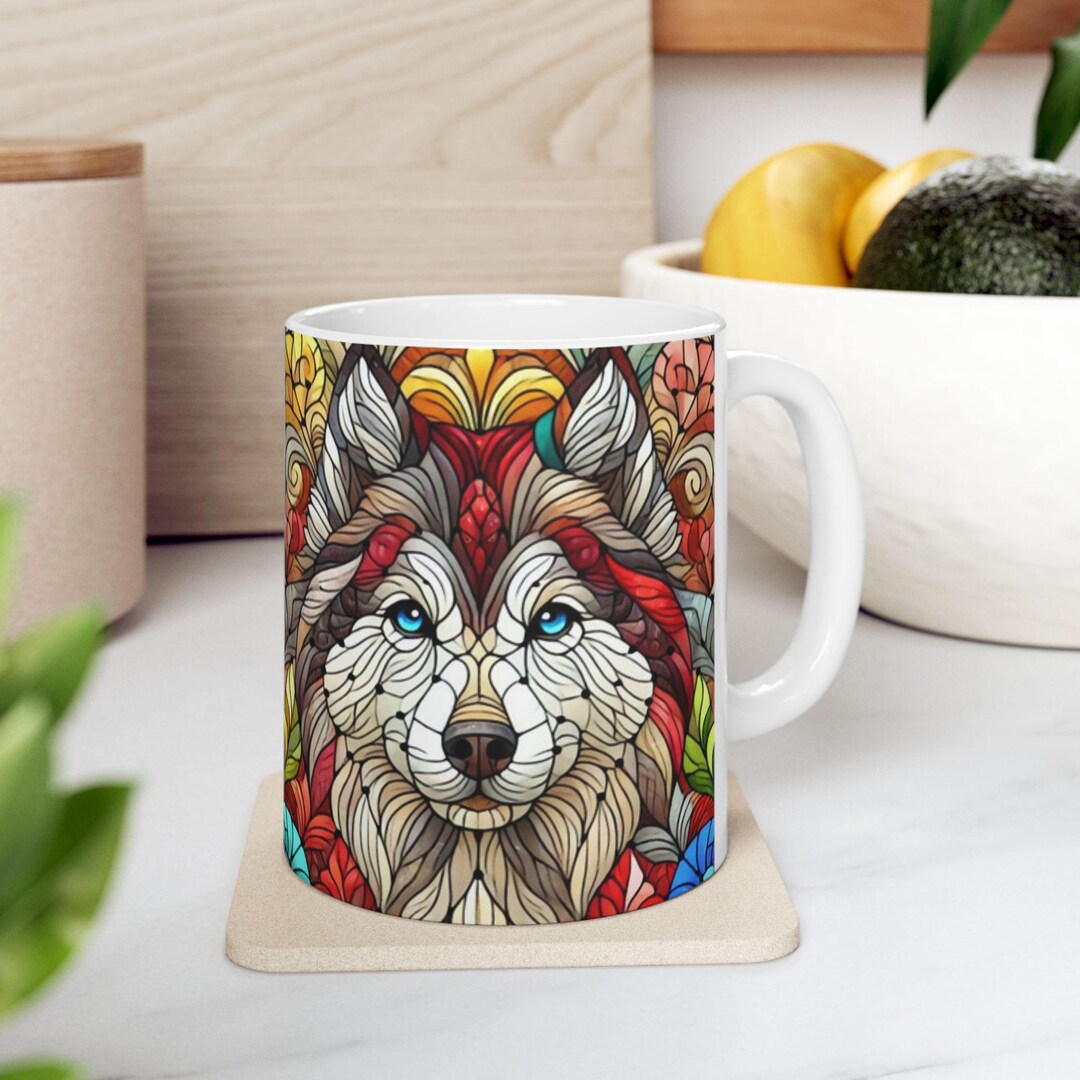 Siberian Husky Stained Glass Mug: Dog Lover Gift - Etsy