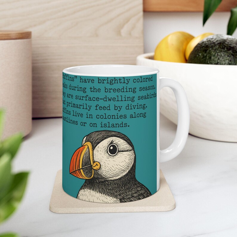 Puffin Bird Ceramic Mug - Motivational Puffin Quote, Coffee Lover Gift ...