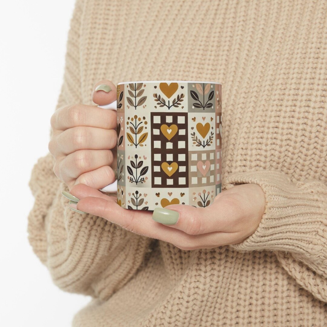 Heart Pattern Mug, Heart Lovers Mug, Gift for Her Him, Gift for Family ...