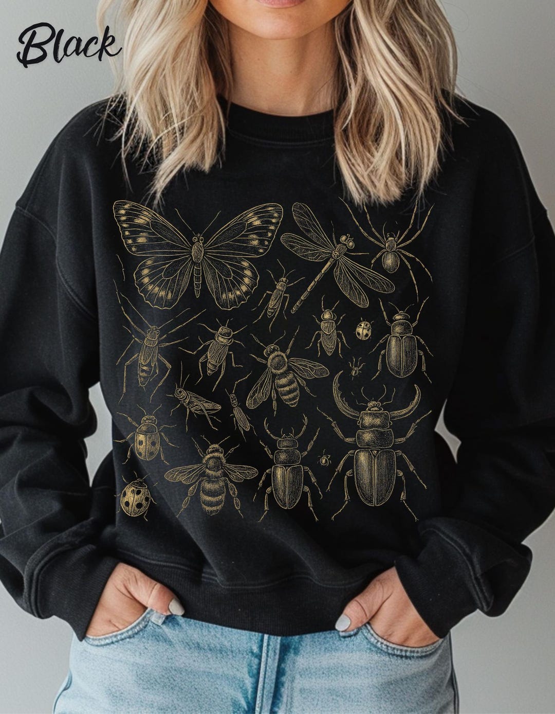 Bohemian Insect Art Sweatshirt: Cozy Cotton-blend Fleece, Gildan - Etsy