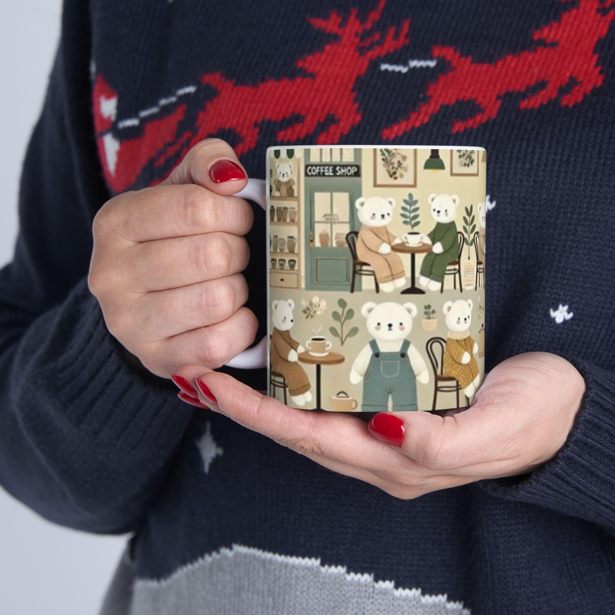 Teddy Bear in the Coffee Shop Mug, Coffee Lovers Mug, Popular Drinkware ...