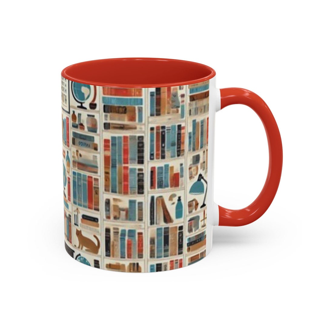 Books Coffee Mug, Books Lover Mug, Bookworm Mug, Books and Cats Mug ...