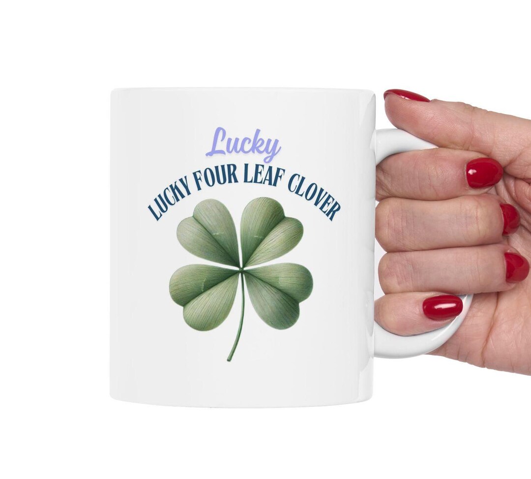 Clover Mug, Lucky Four Leaf Clover Ceramic Mug, Best Sellers Mugs, Gift ...